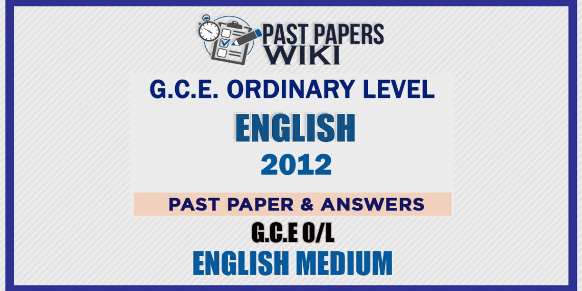 2012 O/L Past Papers - Past Papers WiKi