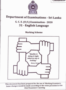 2020 O/L English Marking Scheme