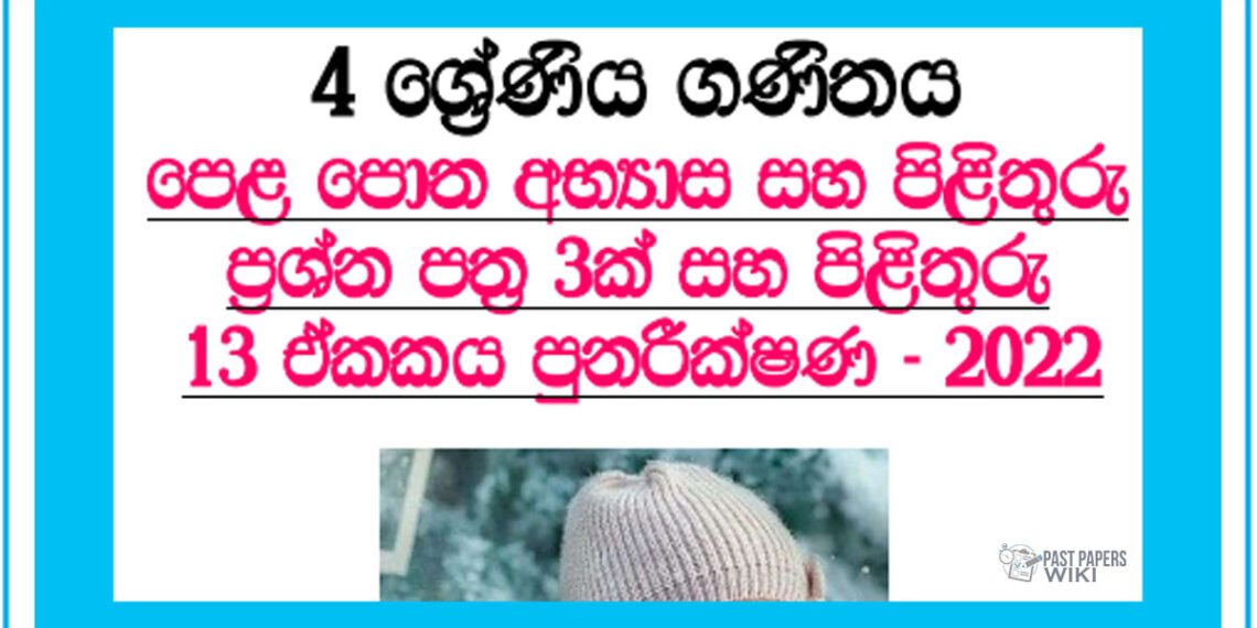Parimawa Ha Darithawaya (01) Grade 04 Mathematics Unit 13 | Questions ...