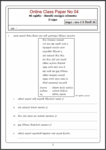 Grade 05 | Examination For Grade Five Students (Model Paper) 04 - ii