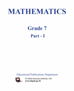 Grade 07 Mathematics Part I textbook | English Medium – New Syllabus