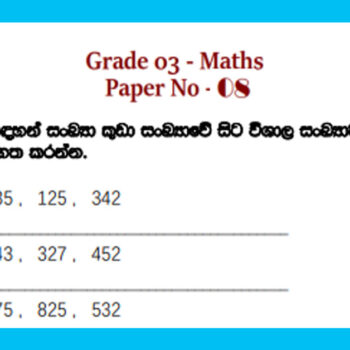 Grade 03 Mathematics | Paper No 04