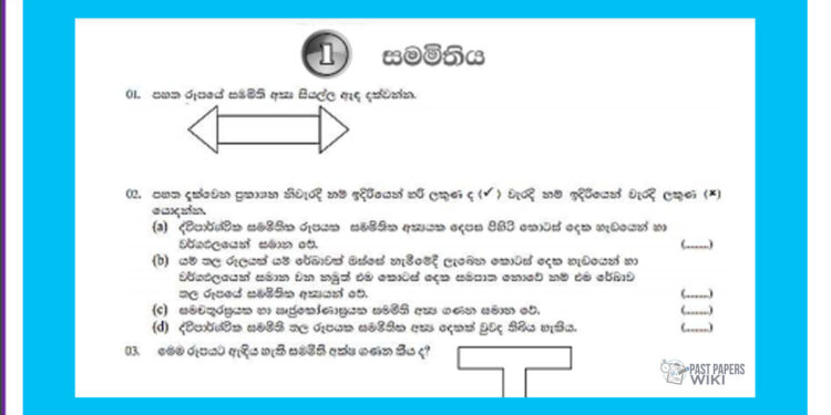 Grade 07 Mathematics | Model Paper - Unit 01