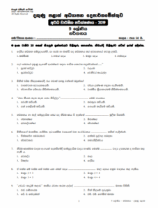 Grade 09 Dancing 2nd Term Test Paper With Answers 2019 Sinhala Medium ...