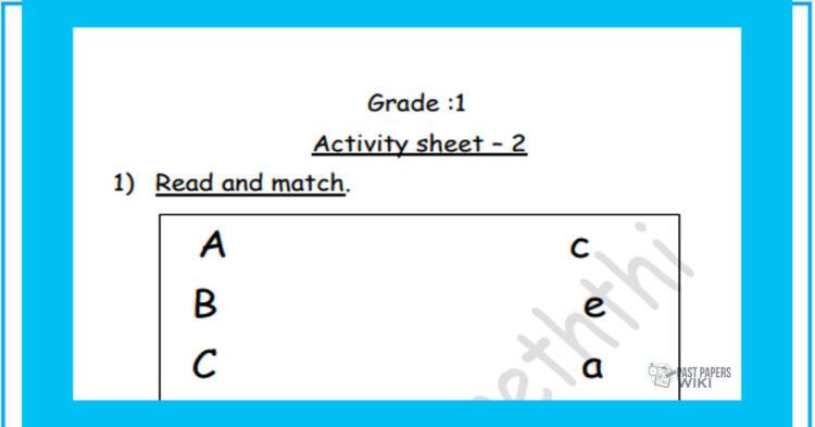 Grade 01 English Language - Activity Sheet 02