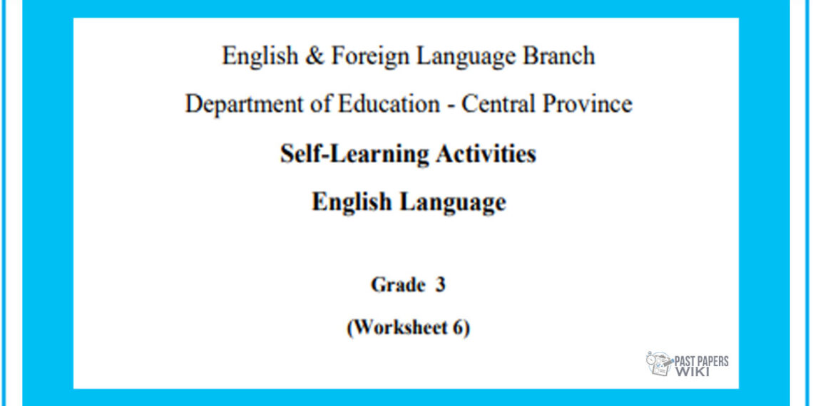 Grade 03 English Language - Playing Is Fun