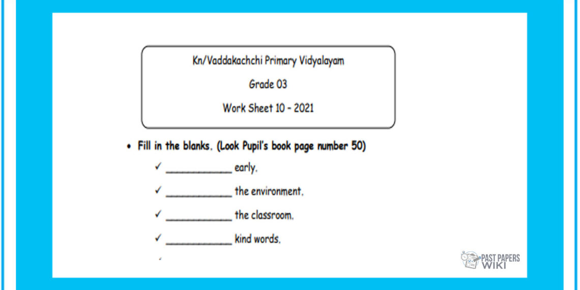 Grade 03 - English Language | Past Papers wiki