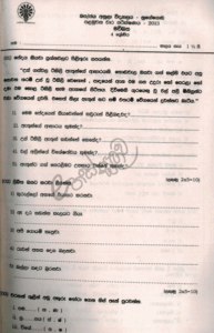 Grade 04 Sinhala 1st Term Test Exam Paper 2013