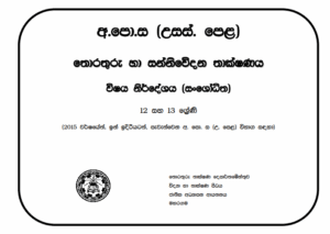 Grade 12 ICT Syllabus in Sinhala medium PDF Download