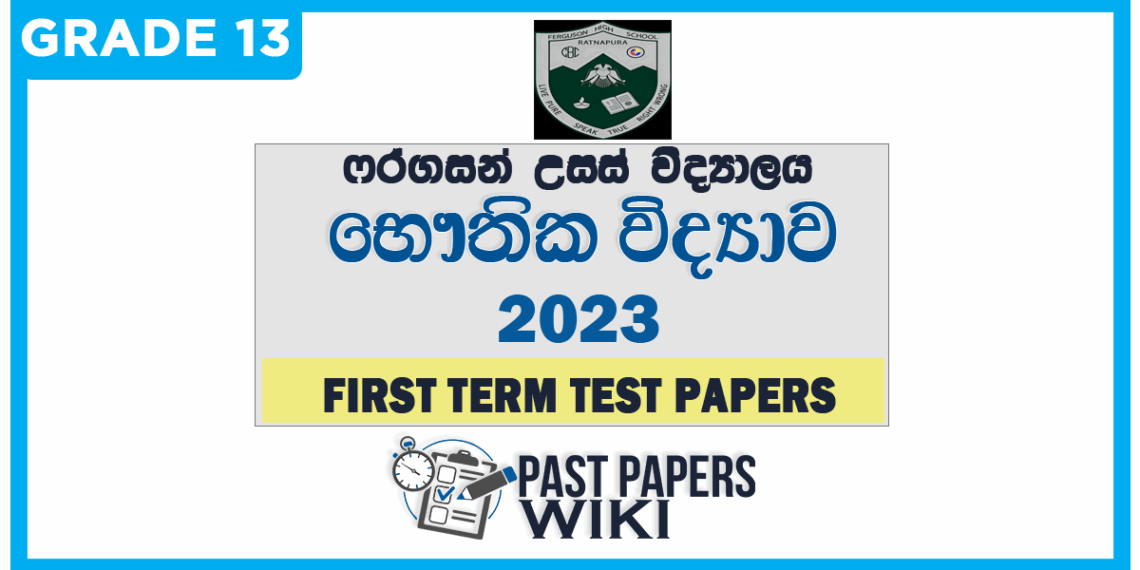 Ferguson High School Physics 1st Term Test paper 2023 - Grade 13